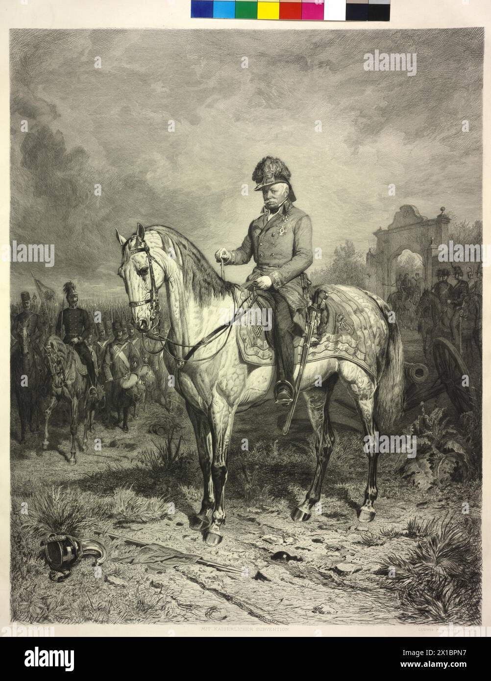 Radetzky of Radetz, Joseph count, equestrian image. etching by Ludwig ...