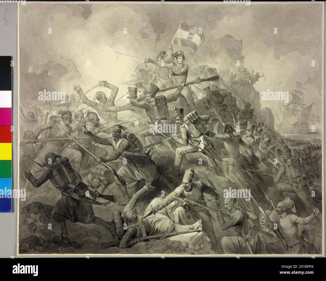 Conquest of Saida (Sayda, Syria), 26.9.1840: Archduke Frederick with ...