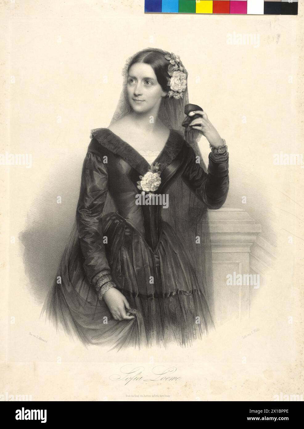 Sofija Loewe, lithograph by Karl Wildt based on a drawing by L'Allemand ...