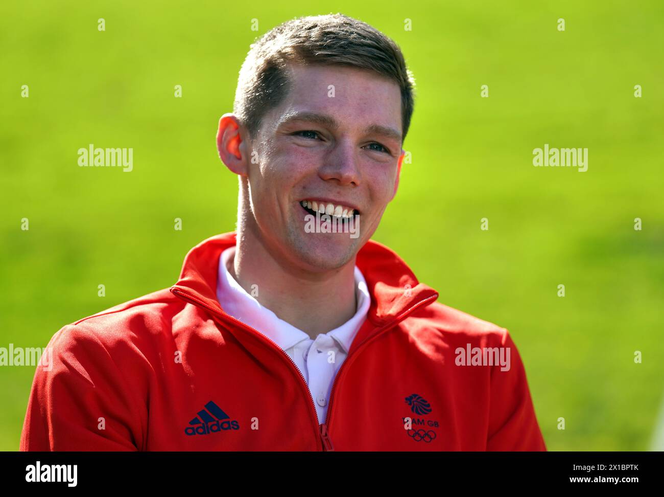 Duncan Scott speaks to the media during the Team GB Paris 2024 swimming ...