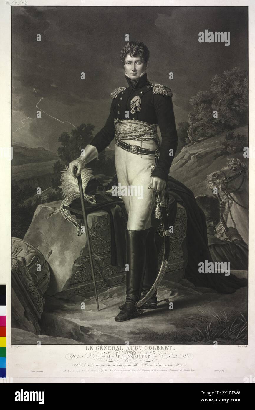 Colbert, baron de Chabanais, Auguste François Marie, aquatint by Jean ...