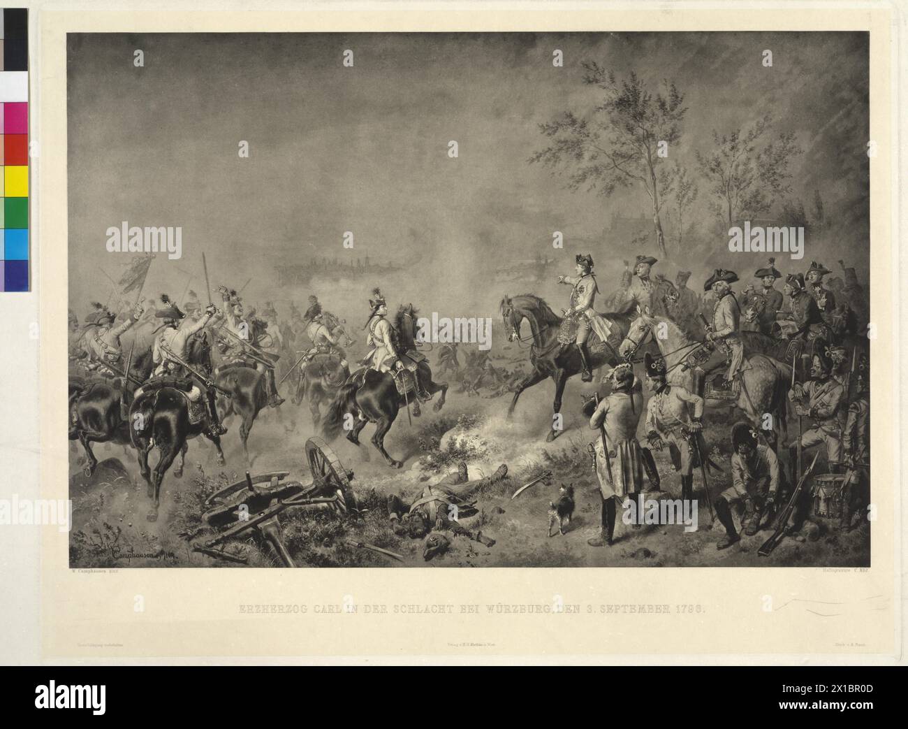 Archduke Karl in the battle of Wuerzburg, the 3rd September 1796 ...
