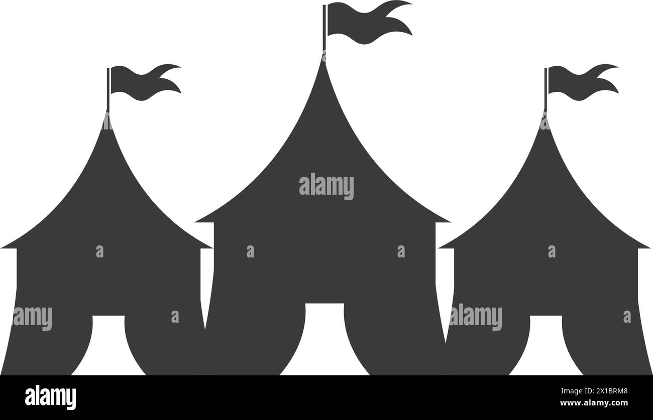 Simple circus tent silhouettes, vector format isolated on white Stock ...