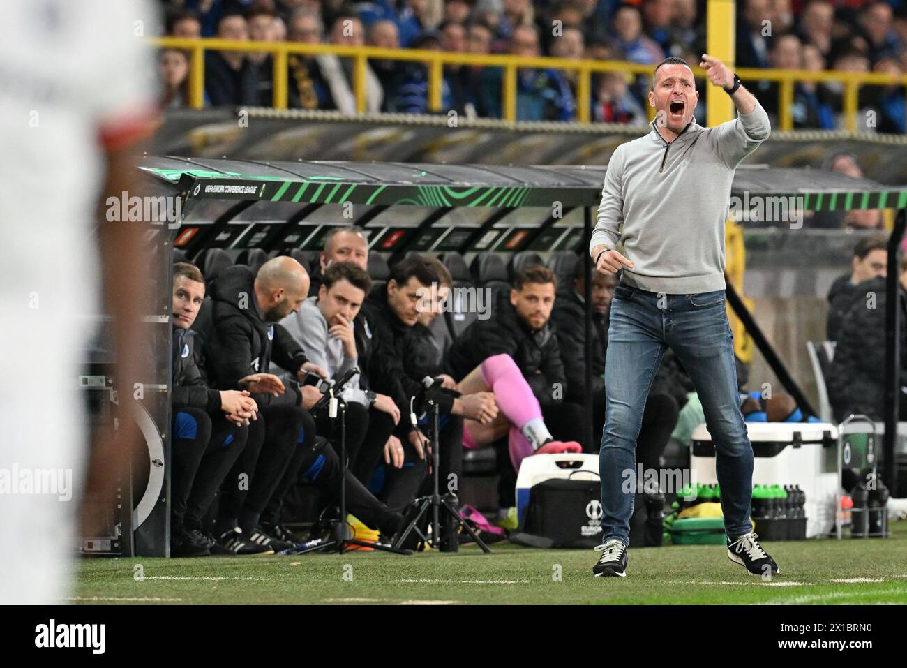 Nicky Hayen , head coach of Club Brugge, pictured during the Uefa ...