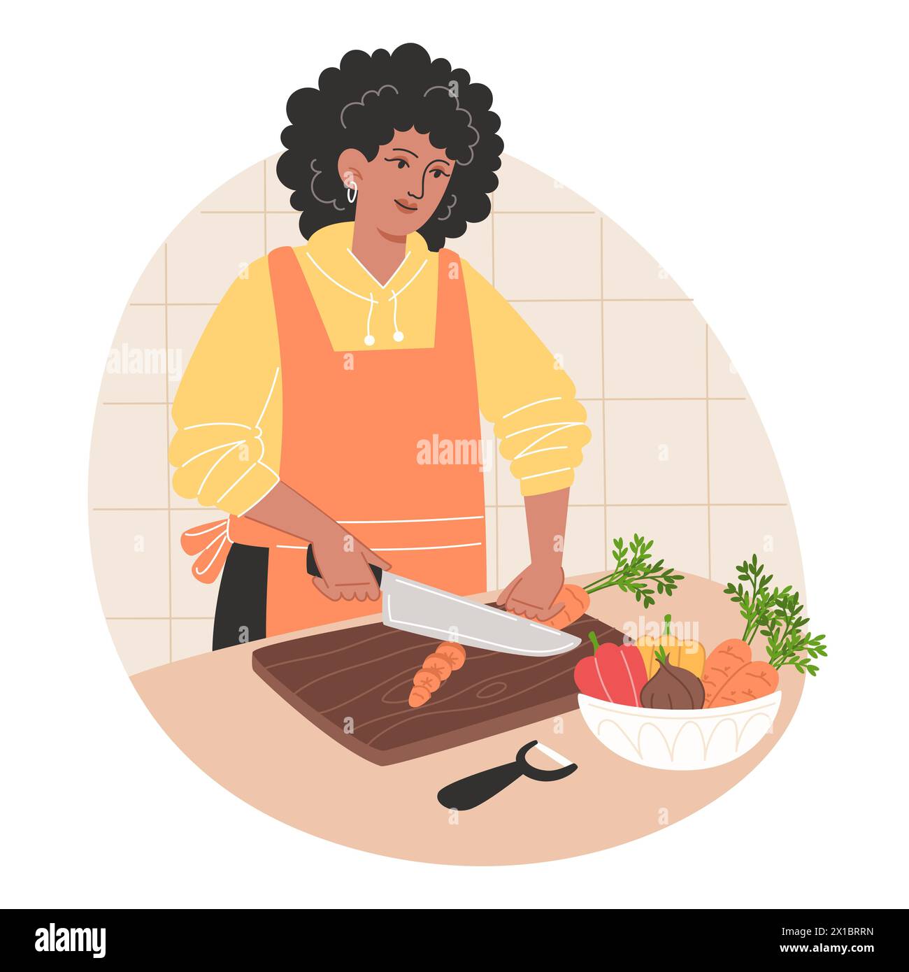 Female african american cook Stock Vector Images - Alamy
