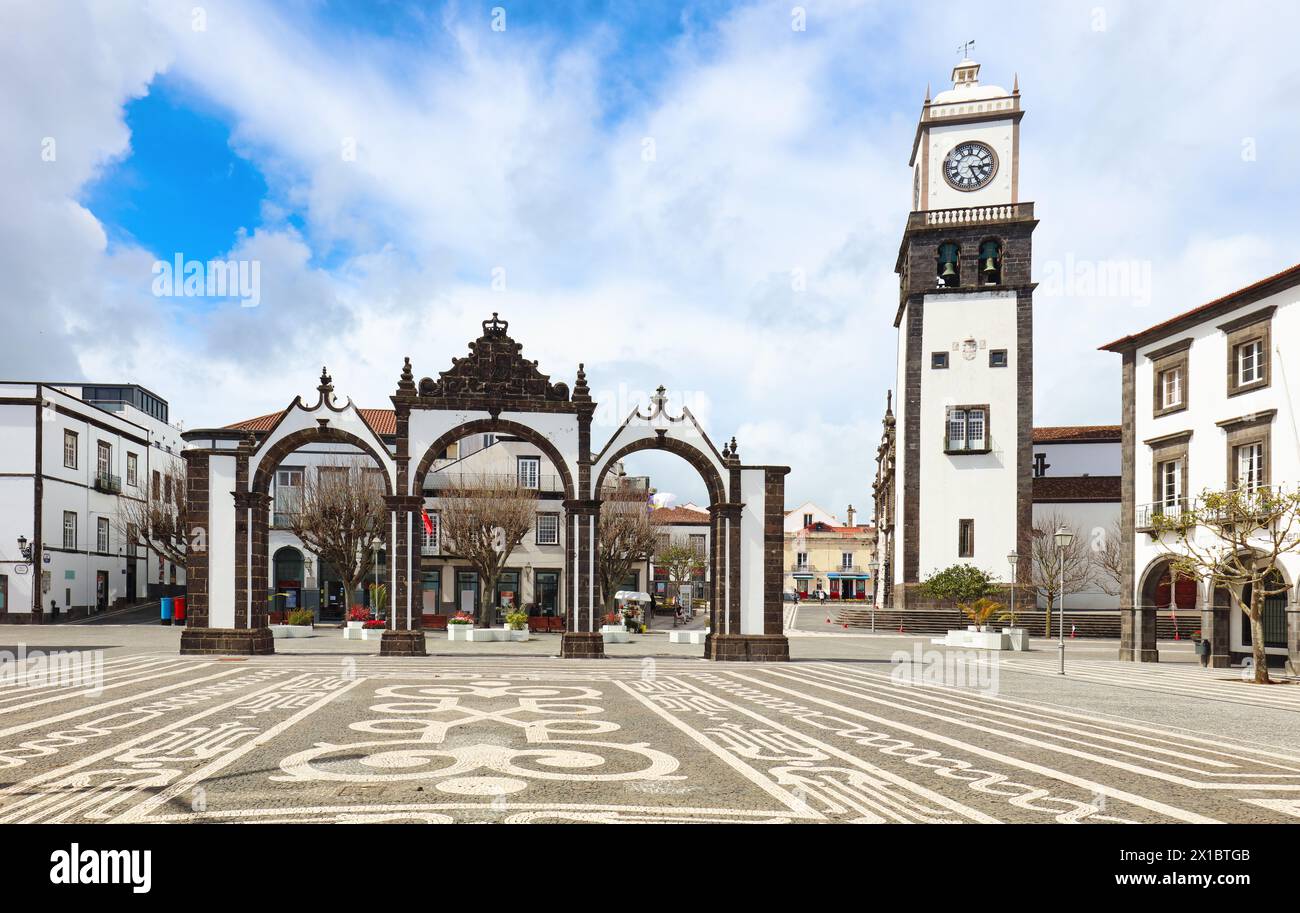Portas da Cidade, the city symbol of Ponta Delgada in Sao Miguel Island ...
