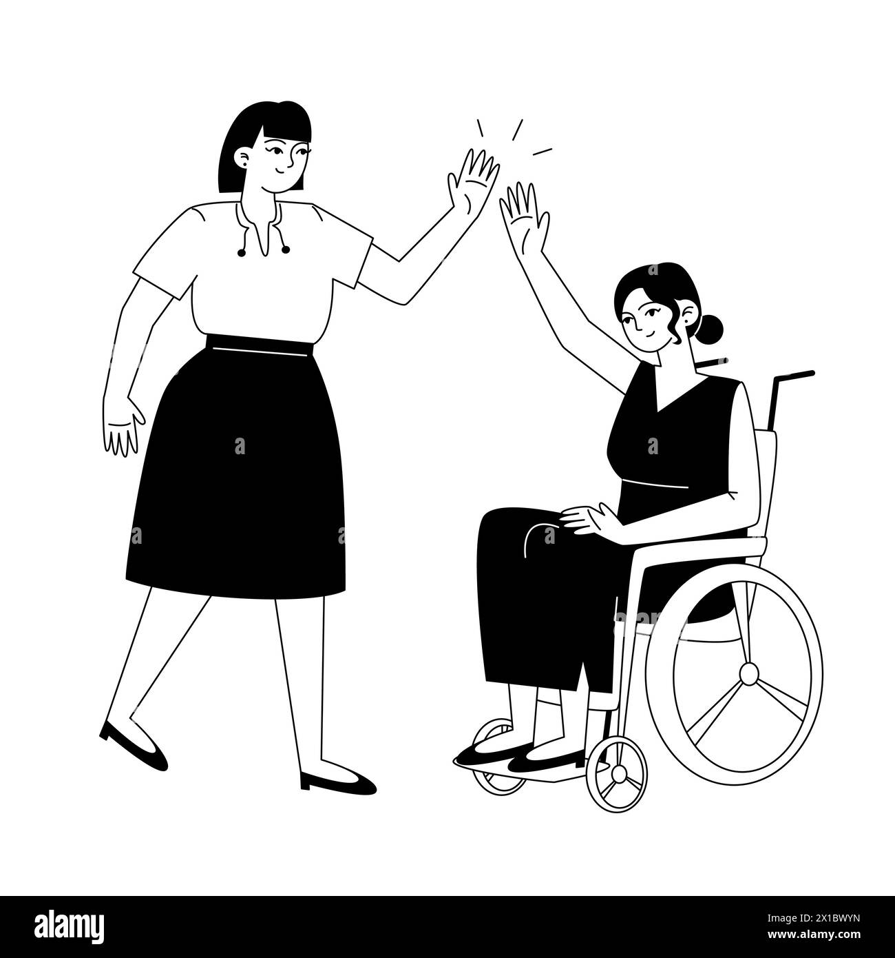 Give me high five Black and White Stock Photos & Images - Alamy