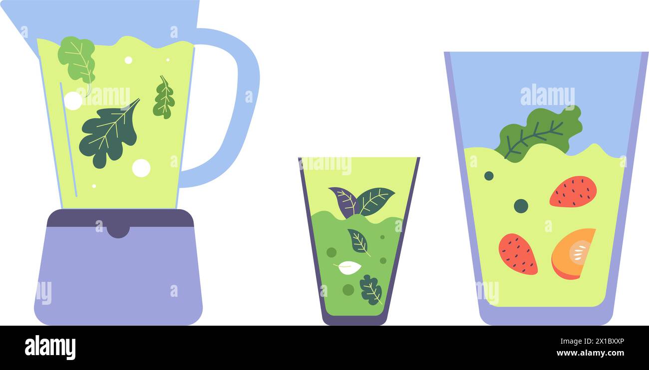 Healthy Green Smoothie Vector Illustration Stock Vector Image & Art - Alamy