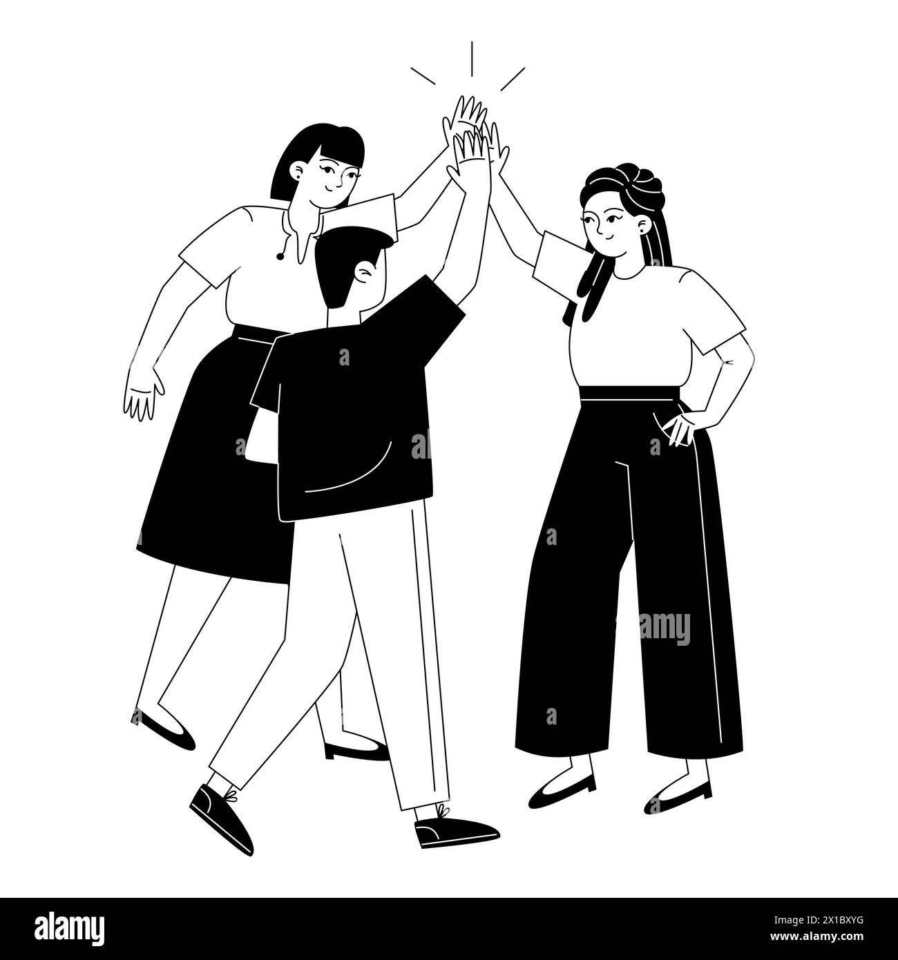 Group of people give five each other Stock Vector Image & Art - Alamy