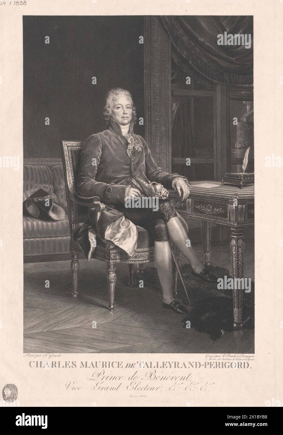 Talleyrand-Perigord, Charles Maurice duke, engraving by Auguste ...