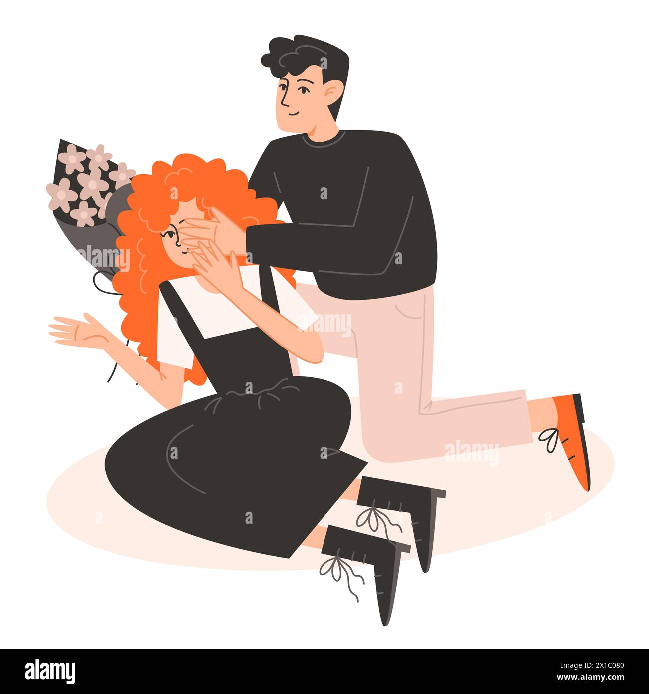 Happy man makes surprise Stock Vector Images - Alamy