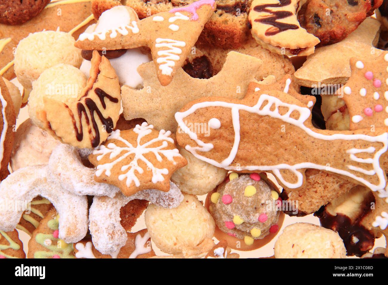 traditional czech christmas cookies as nice background Stock Photo - Alamy