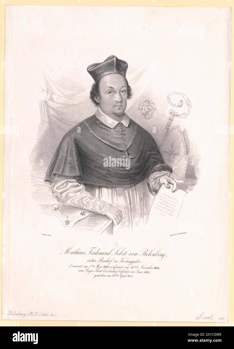 Bilenberg, Matthew Ferdinand von, abbot of St. Nikolaus in Prague, 1st ...