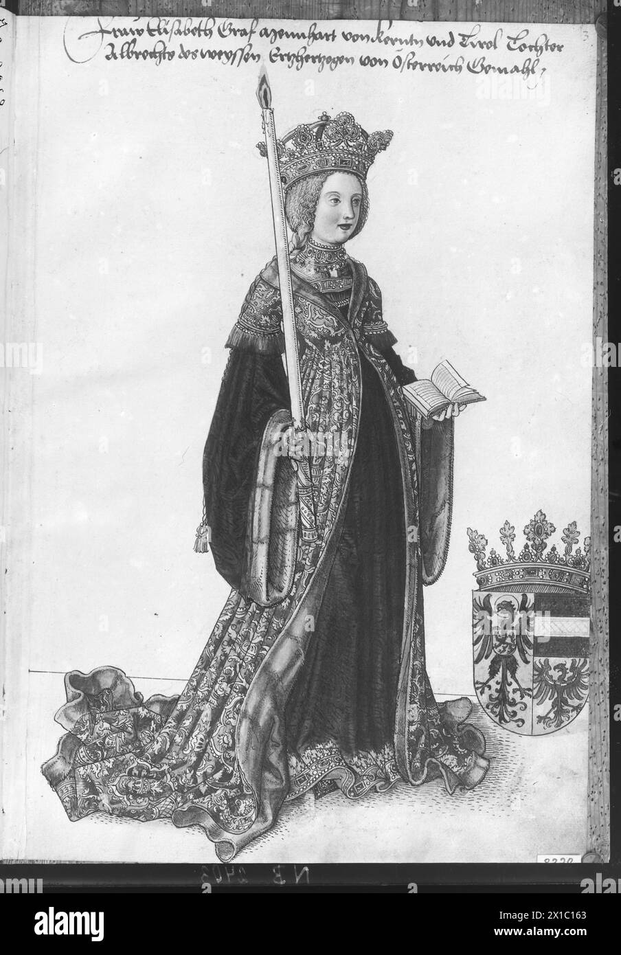 Codex 8.329, folio 3 recto, (Elisabeth, wife AlbrechtsI), former ...