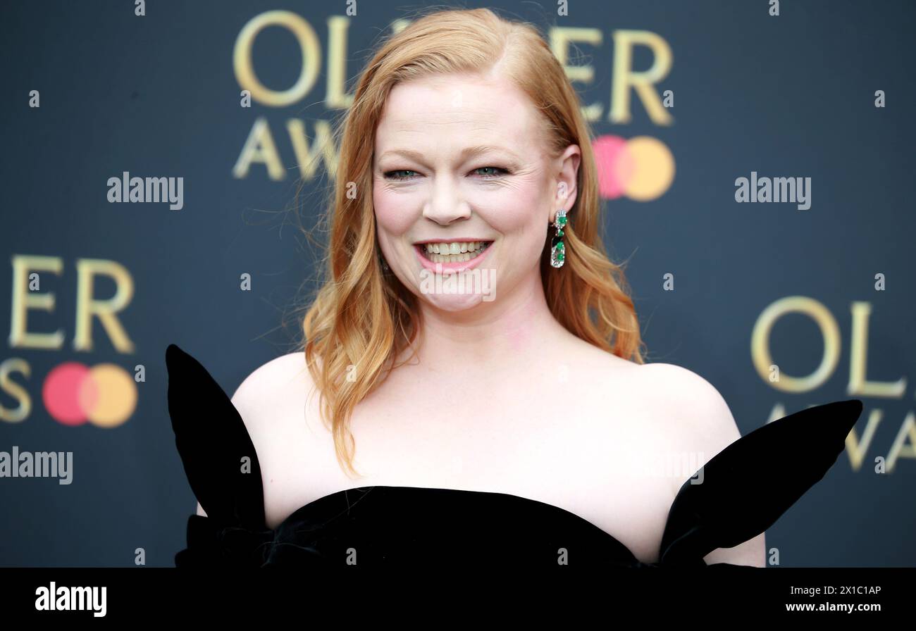 London, UK. 14th Apr, 2024. Sarah Snook attends The Olivier Awards 2024 ...