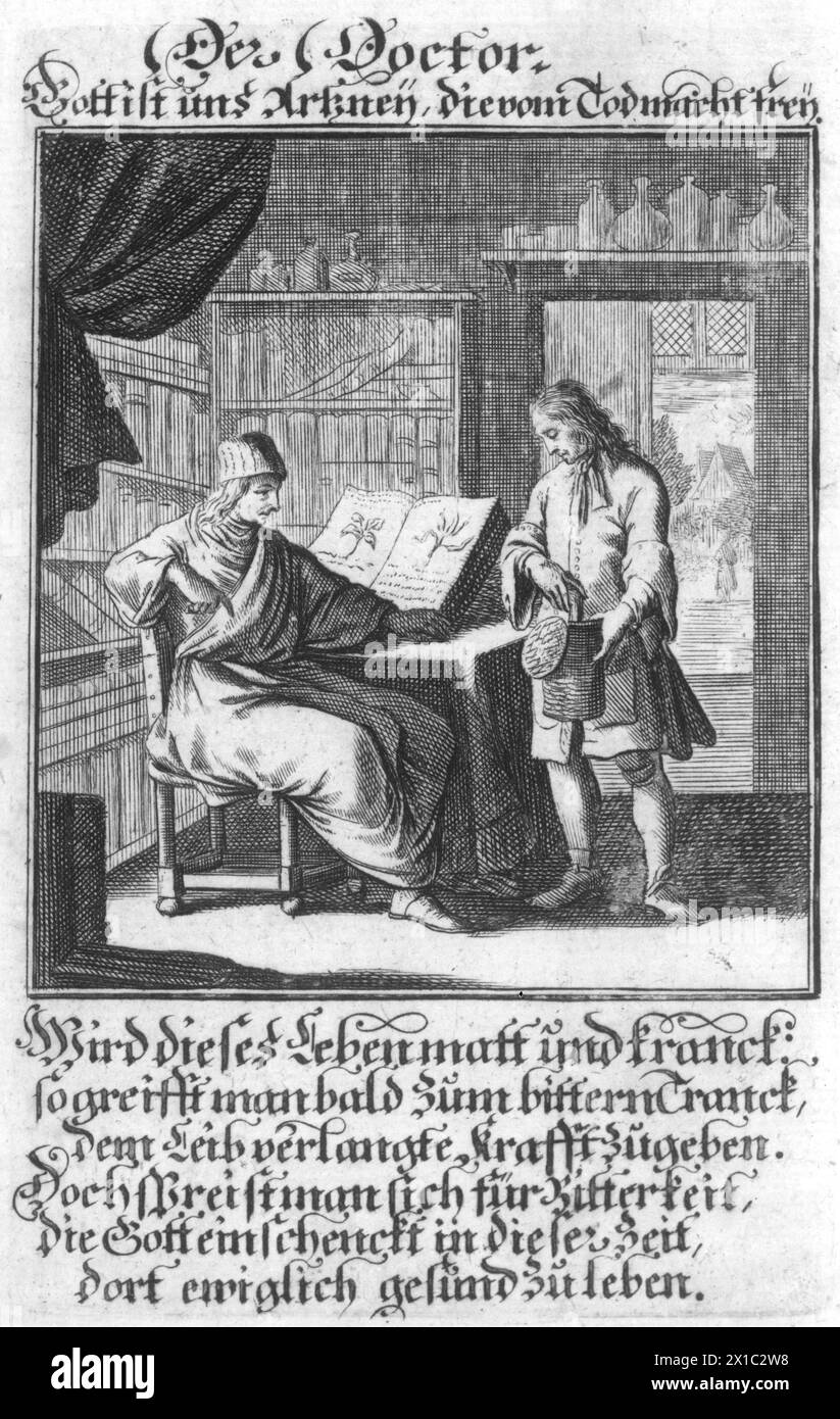 Physician circa 1700, characterization of a physician: "Licht ist uns ...