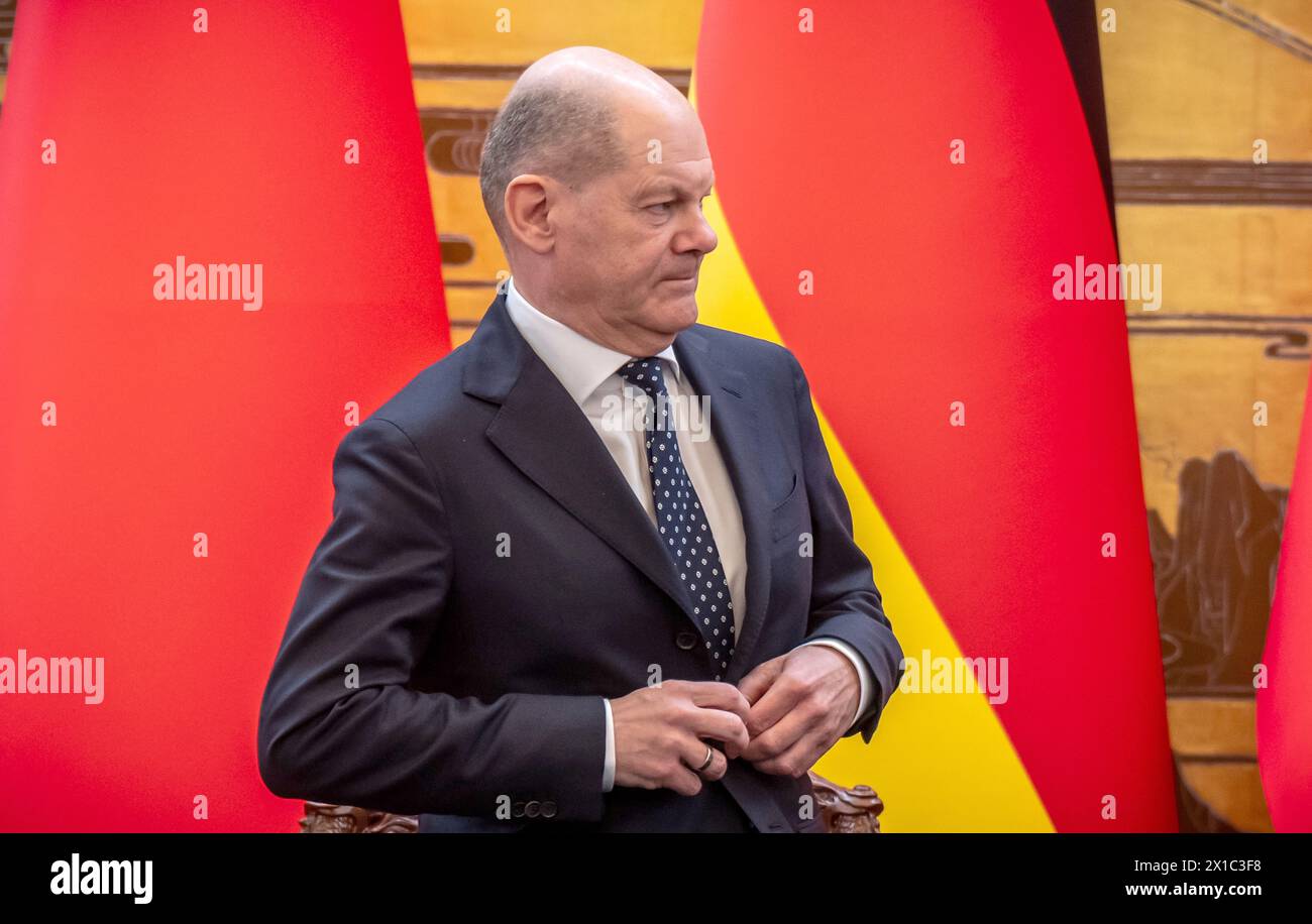 Beijing, China. 16th Apr, 2024. German Chancellor Olaf Scholz (SPD ...