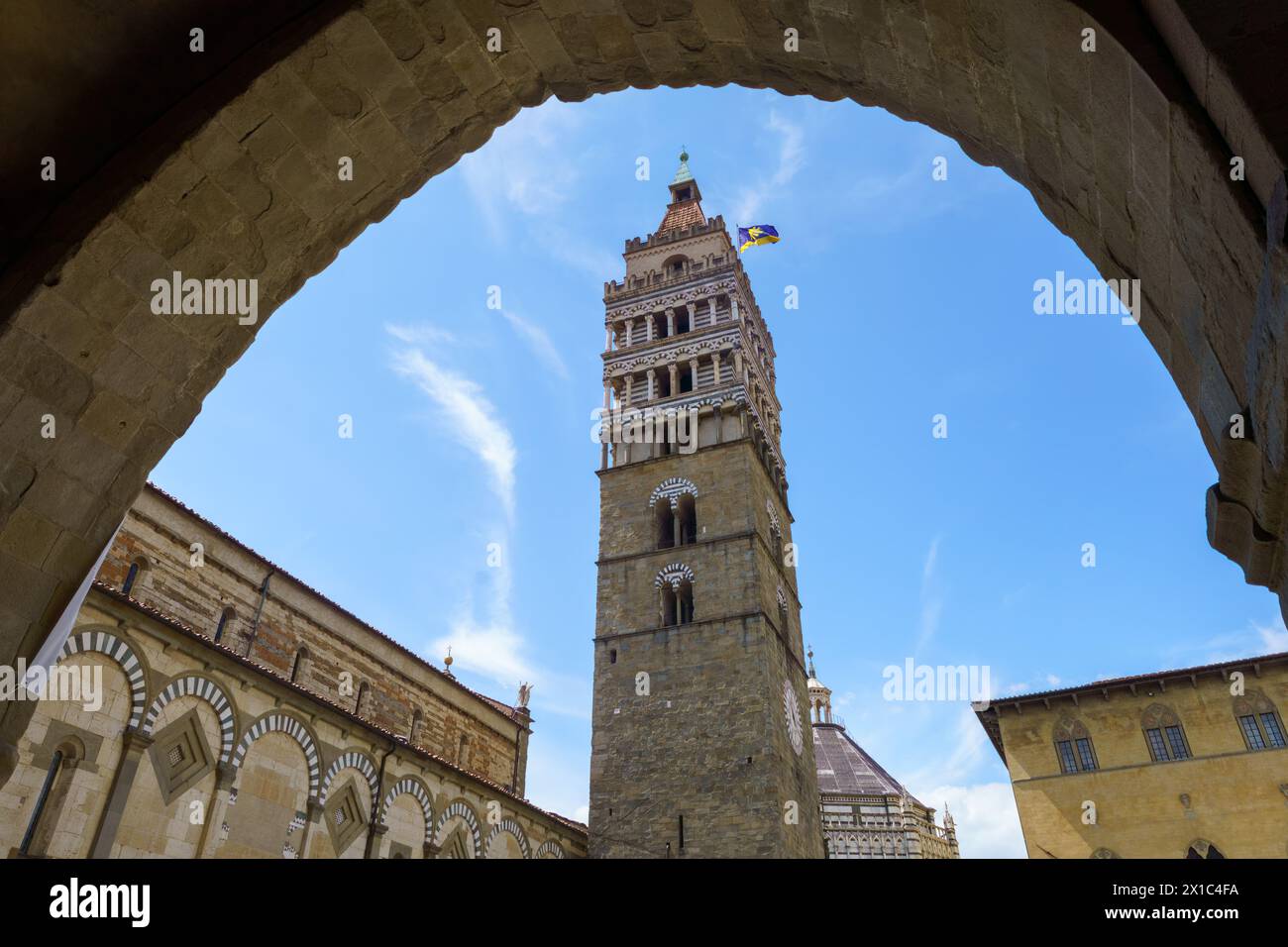 Buildings of Pistoia, historic city of Tuscany, Italy: duomo Stock ...
