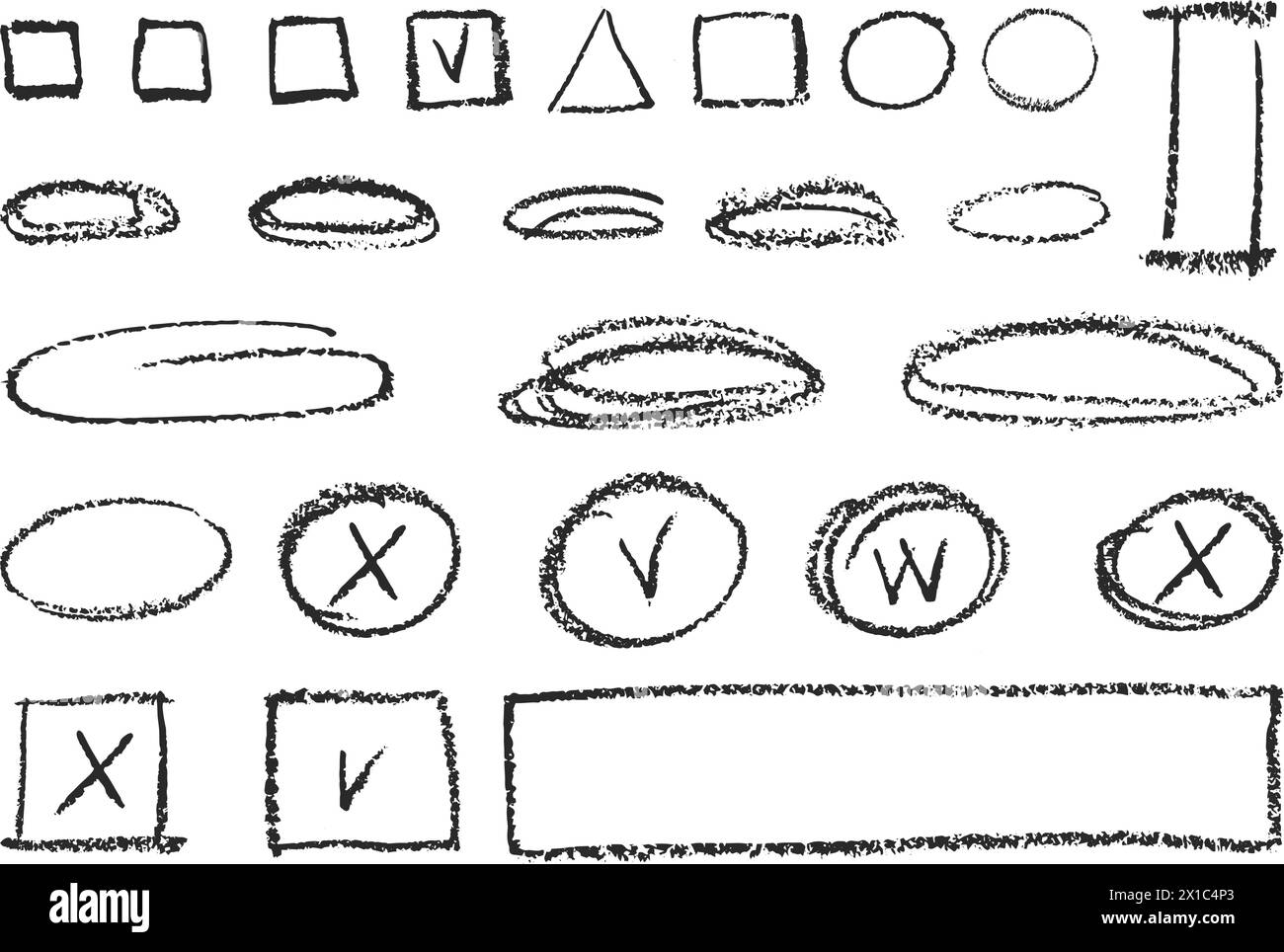 Charcoal pencil hand drawing curly lines, splash, squiggles and shapes ...