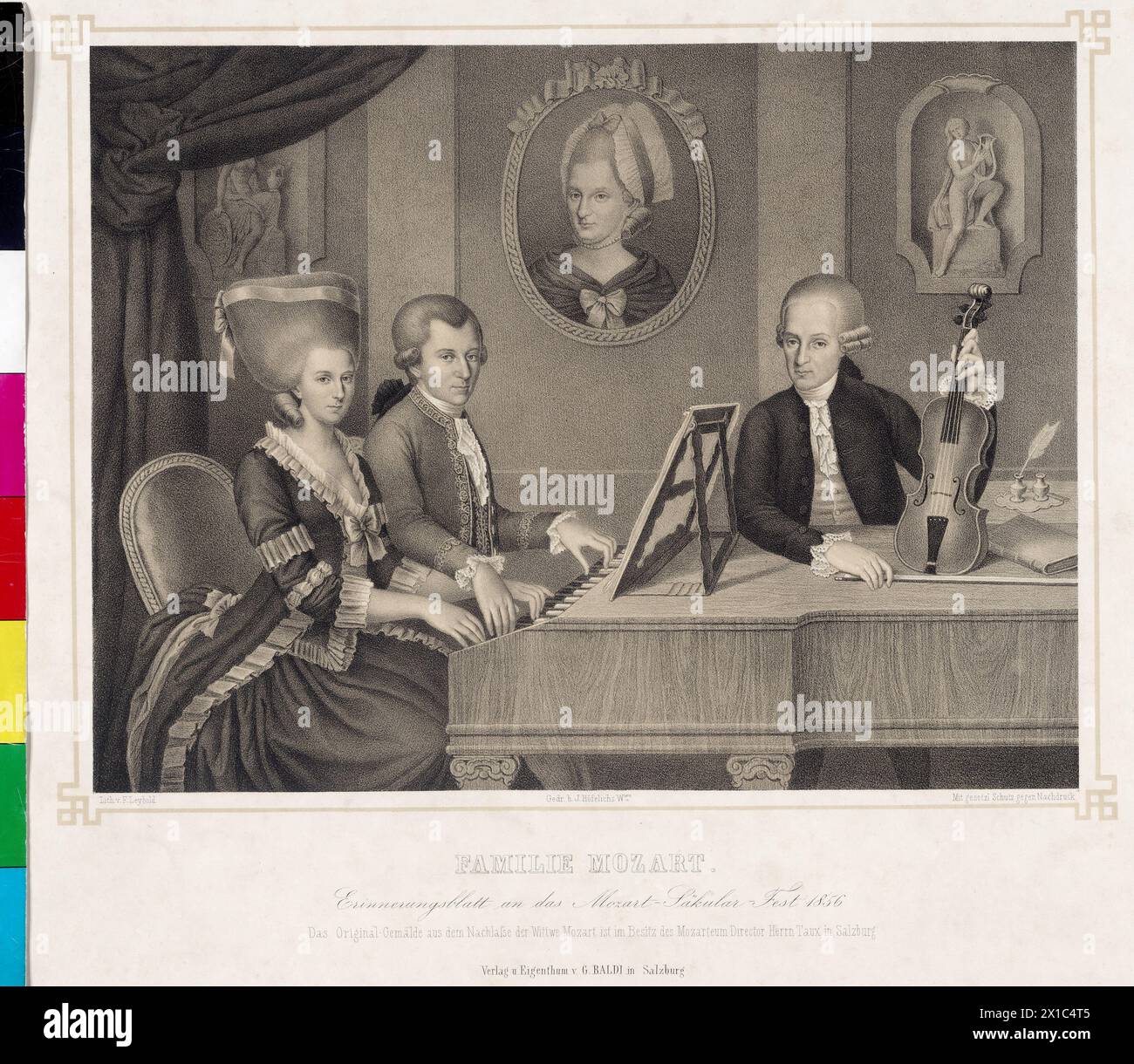 Family Mozart, Wolfgang Amadeus Mozart with father Leopold and sister ...