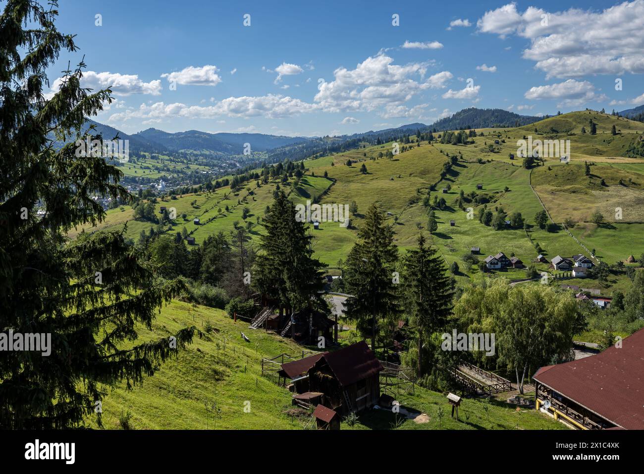 The landscape of the Carpathian Mountains in Romania Stock Photo - Alamy