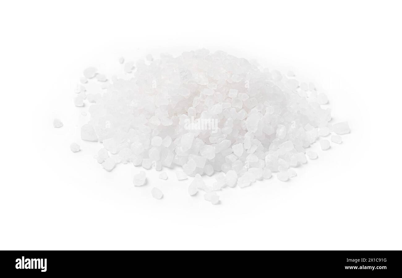 Pile of natural salt isolated on white Stock Photo - Alamy