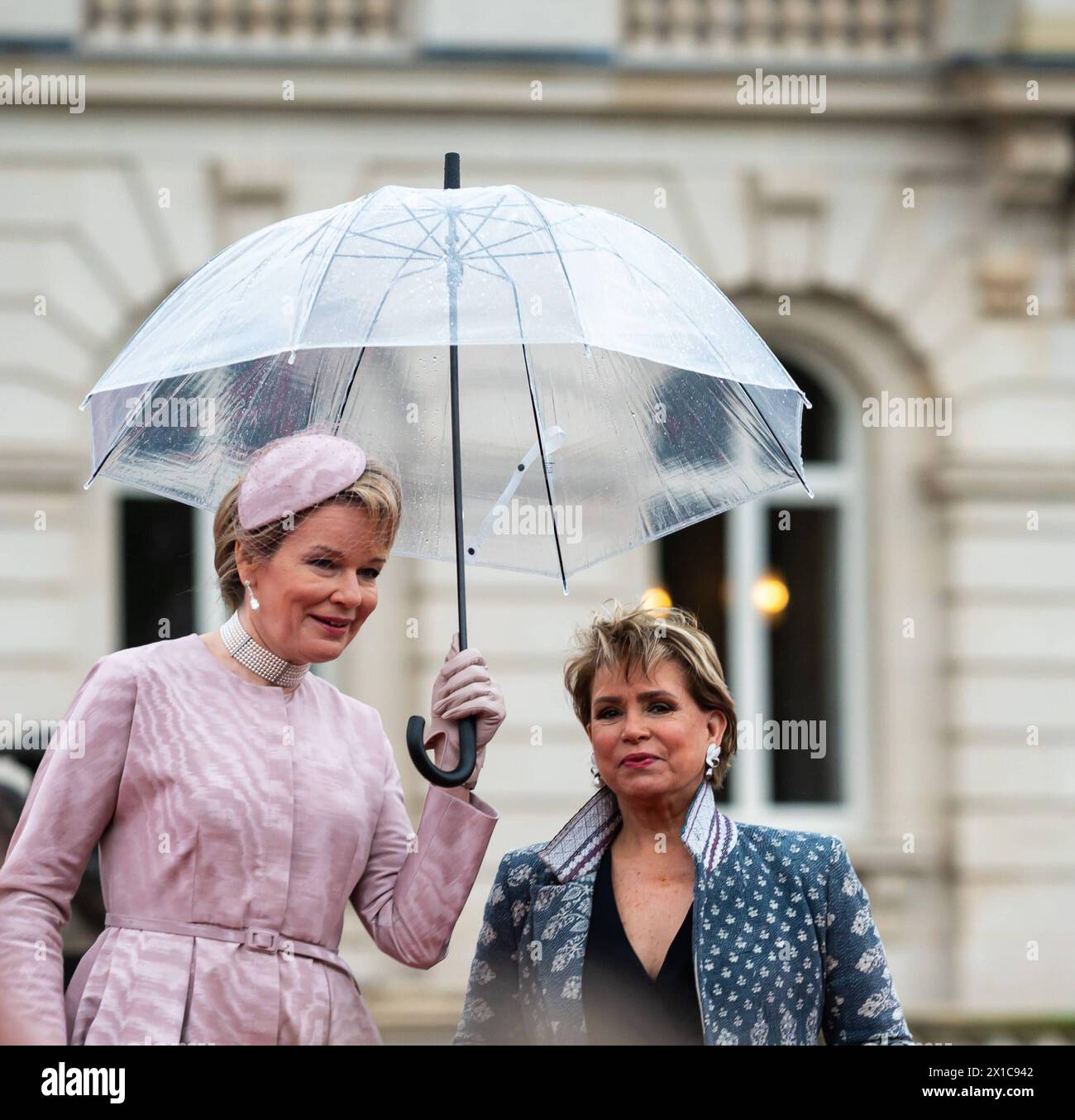 The Belgian Queen Mathilde with the Grand Duchess Maria Teresa ...