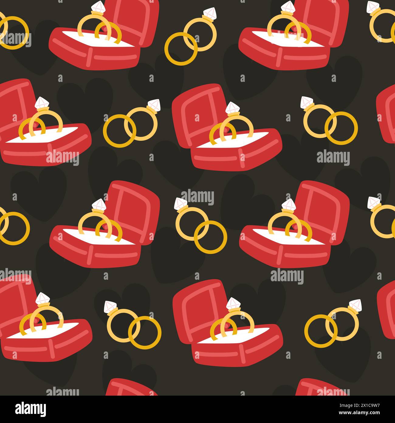 Seamless heart rings pattern hi-res stock photography and images - Alamy
