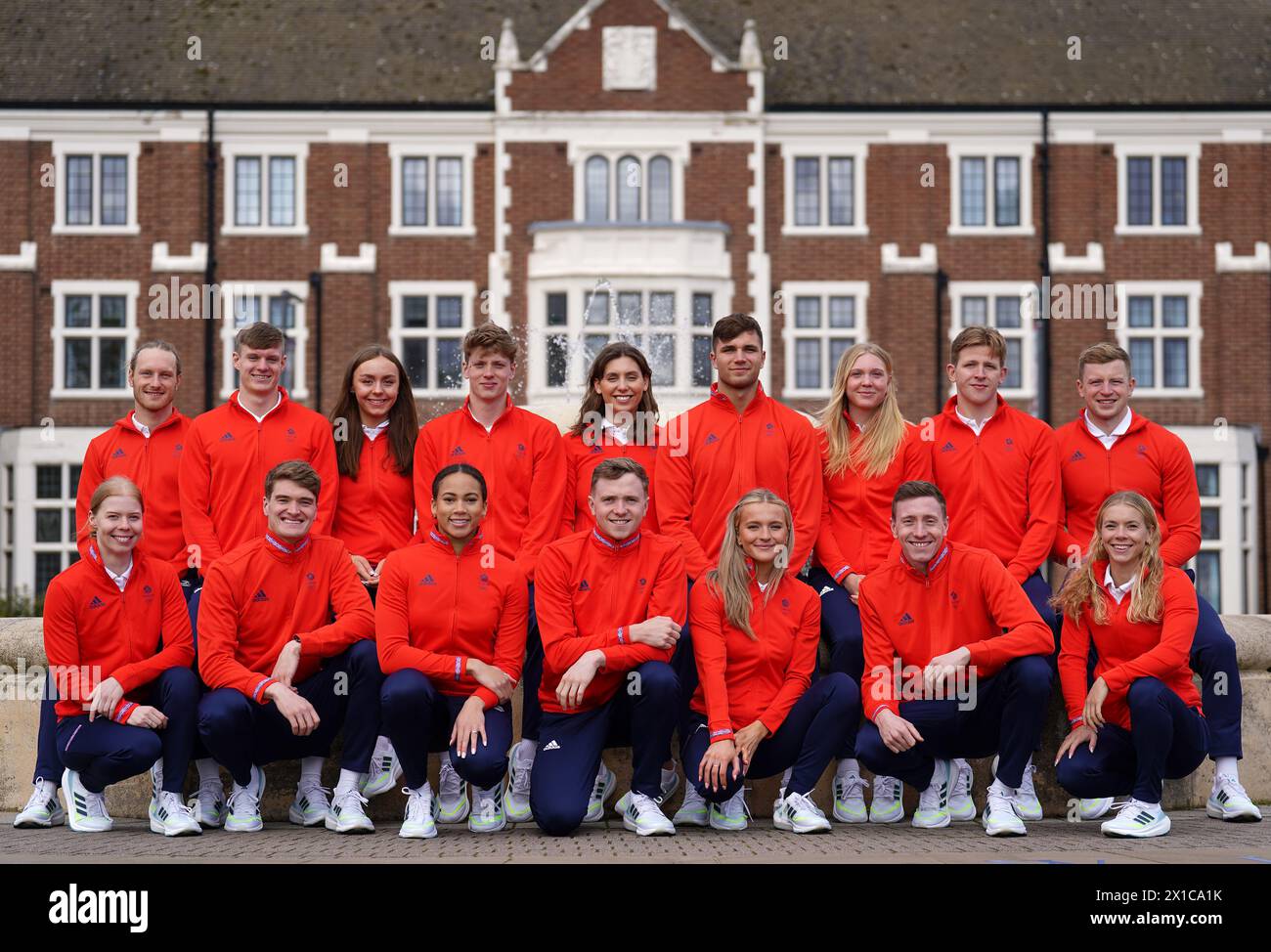 Team GB swimmers pose for a team photo during a media day at ...