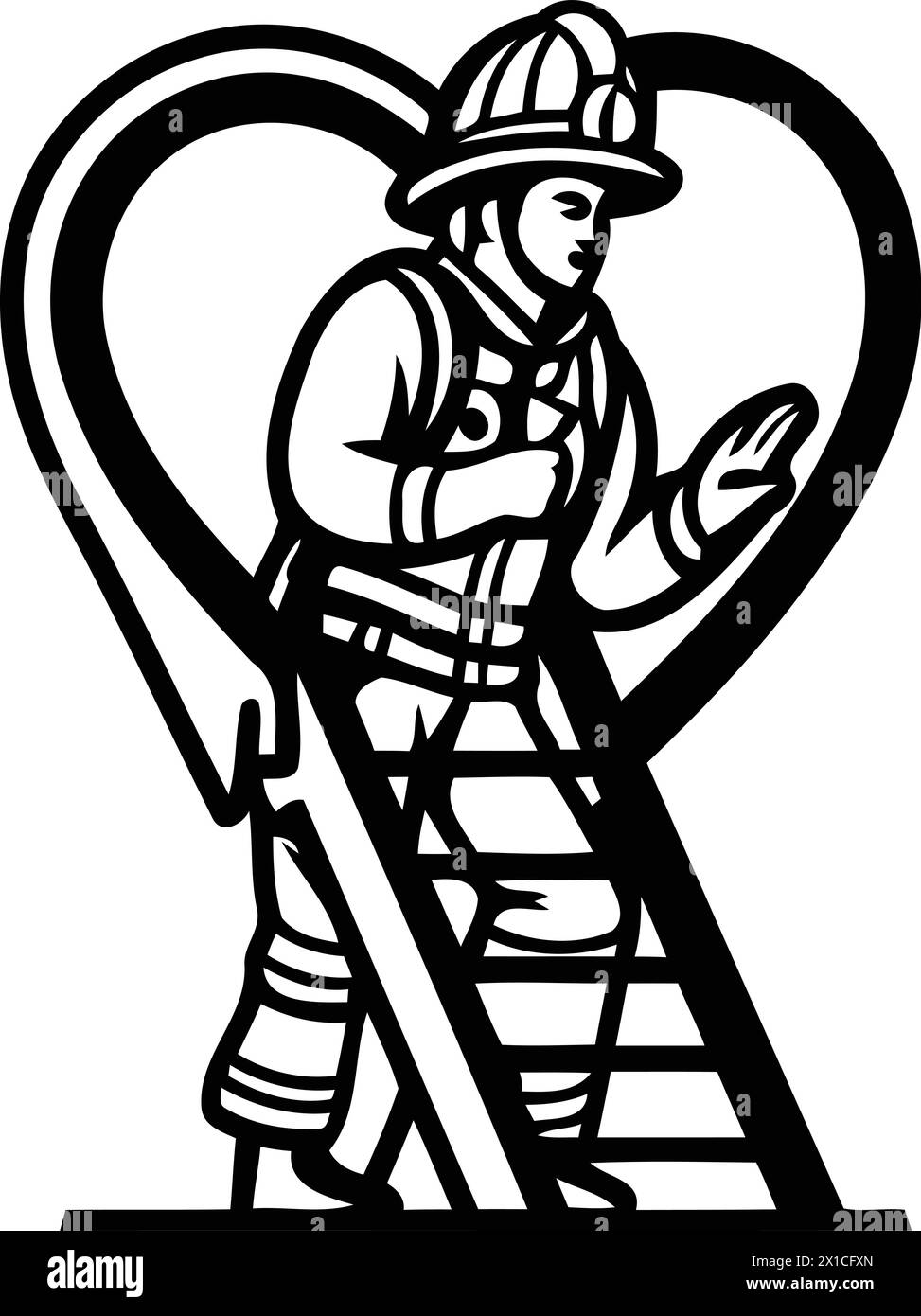 Heart in flame vector vectors Black and White Stock Photos & Images - Alamy