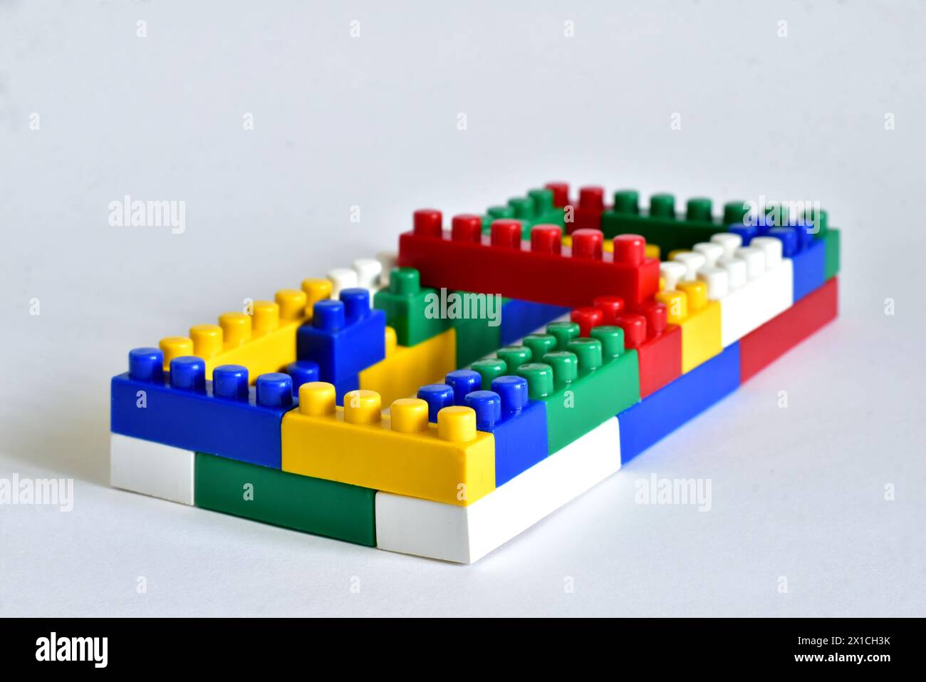 The design is assembled from multi-colored parts of the children's lego ...