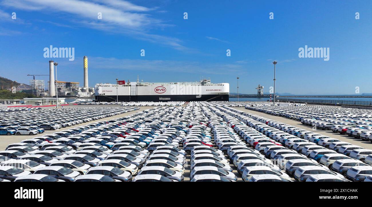 Beijing, China. 16th Apr, 2024. Vehicle carrier vessel "BYD EXPLORER NO ...