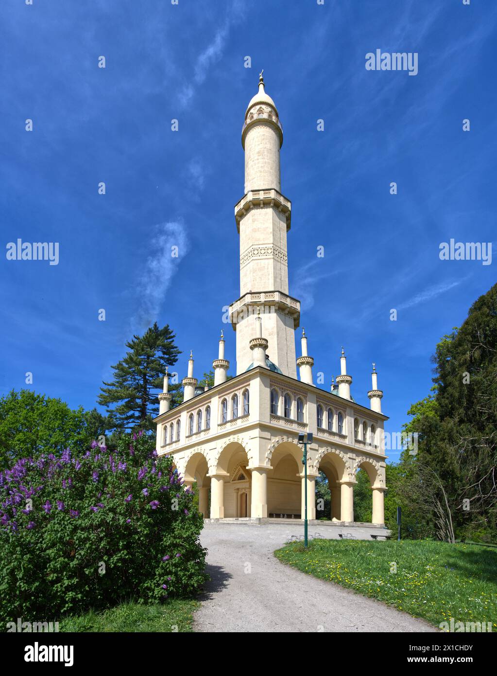 Historical minaret in Lednice, Czech Republic, Europe, Muslim tower in ...