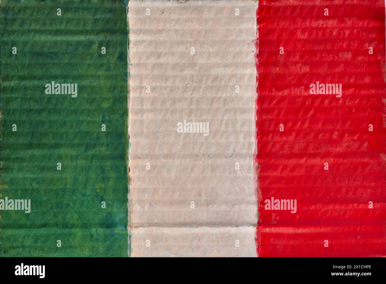 Flag of Italy painted with watercolors on cardboard Stock Photo - Alamy