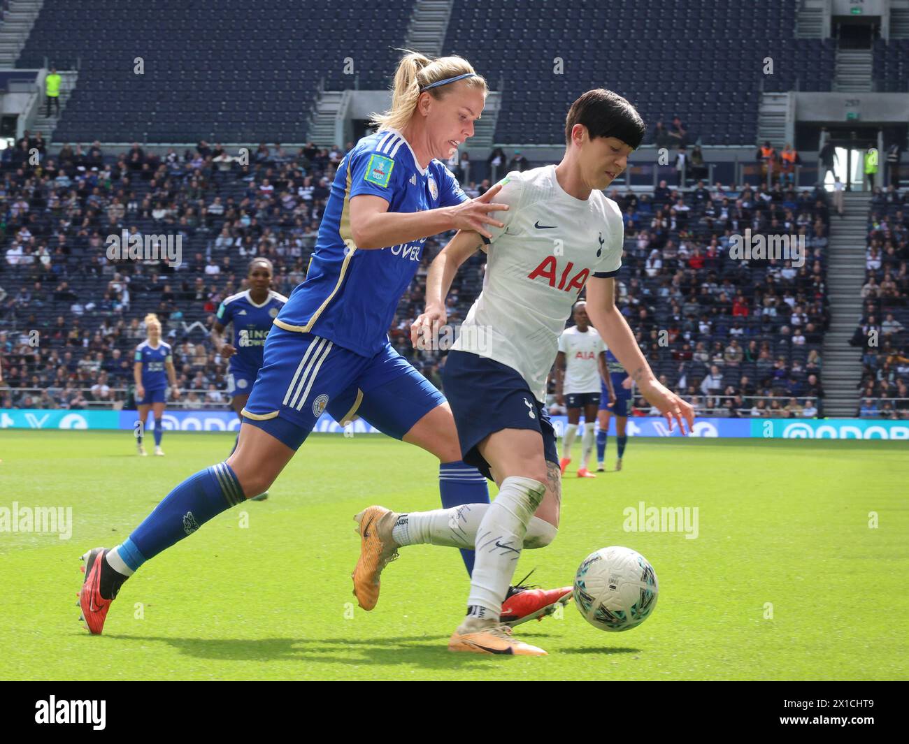 LONDON, ENGLAND - Ashleigh Neville of Tottenham Hotspur Women holds of ...