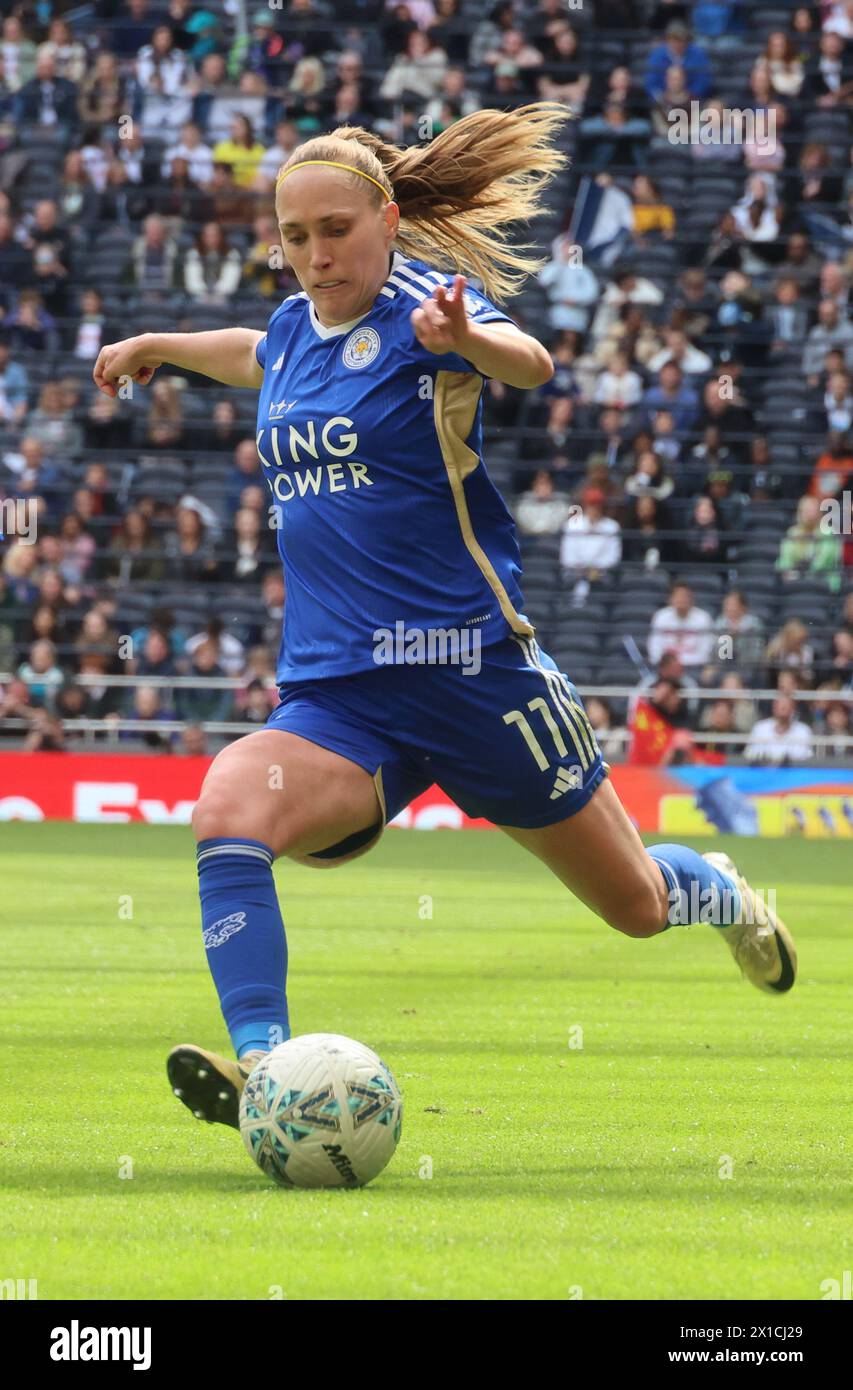 LONDON, ENGLAND - Janice Cayman of Leicester City Women in action ...