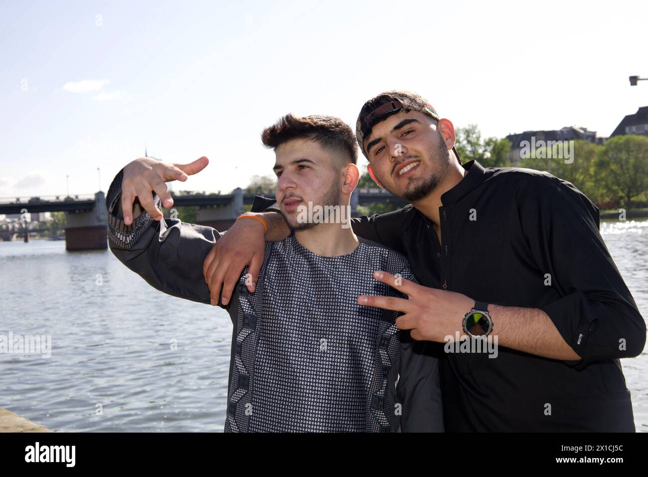Frankfurt, Germany, April 10, 2024. Afghani men wear traditional ...