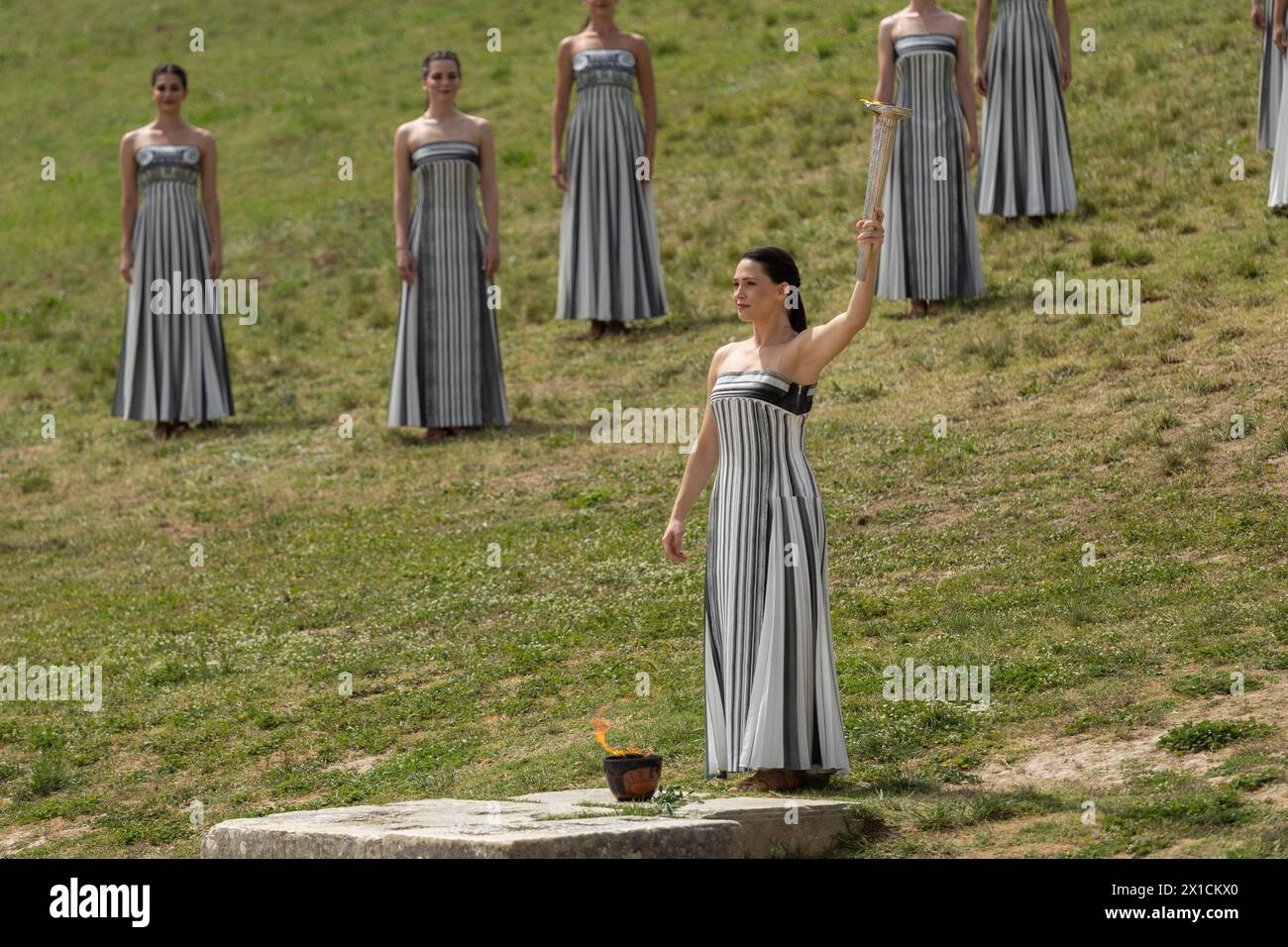 Olympia, Greece. 16th Apr, 2024. Actress Mary Mina in the role of the ...