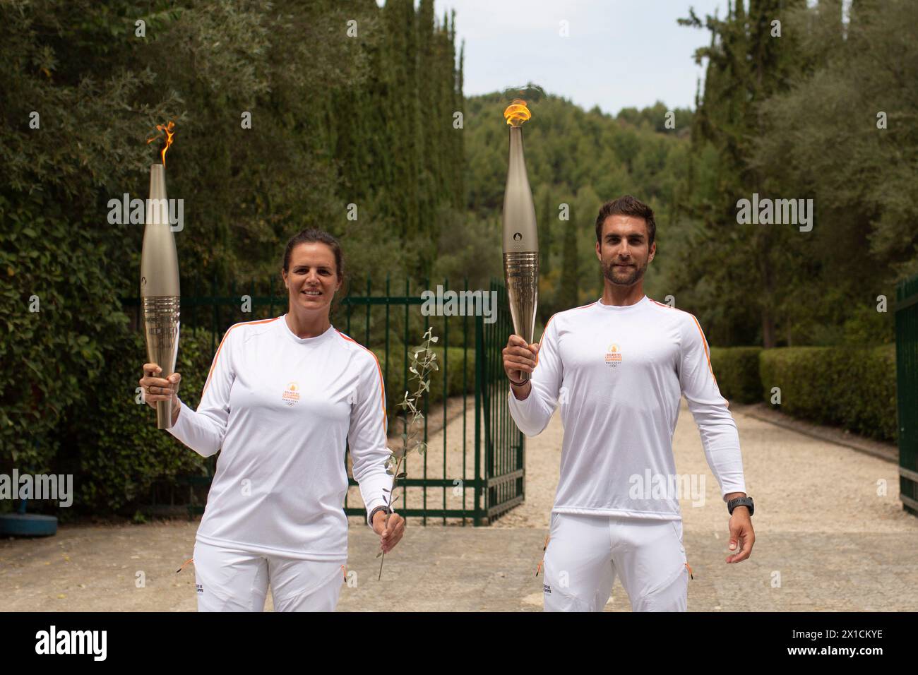Olympia, Greece. 16th Apr, 2024. The first torchbearer, Greek Olympic ...