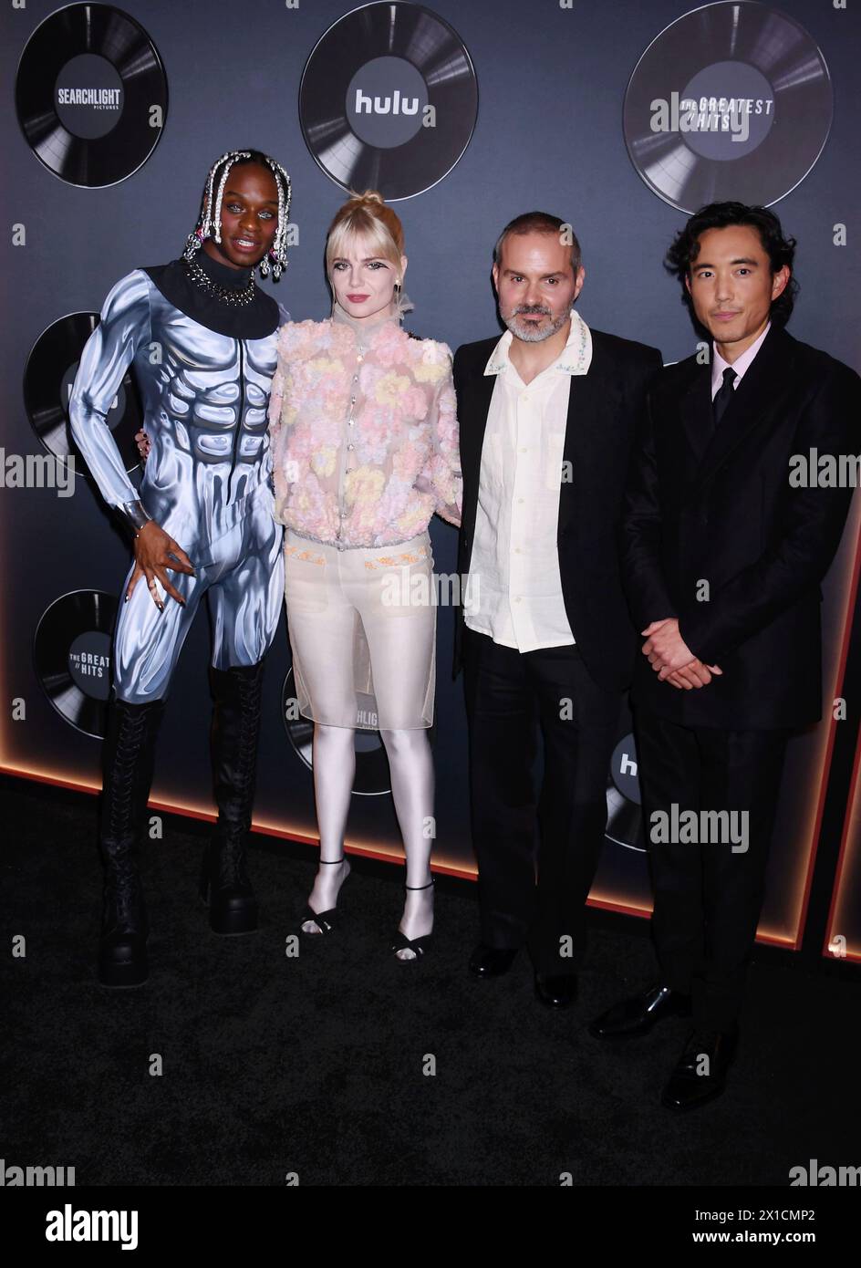 LOS ANGELES, CALIFORNIA - APRIL 15: (L-R) Austin Crute, Lucy Boynton ...