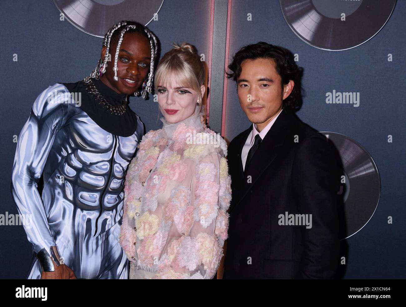 LOS ANGELES, CALIFORNIA - APRIL 15: (L-R) Austin Crute, Lucy Boynton ...