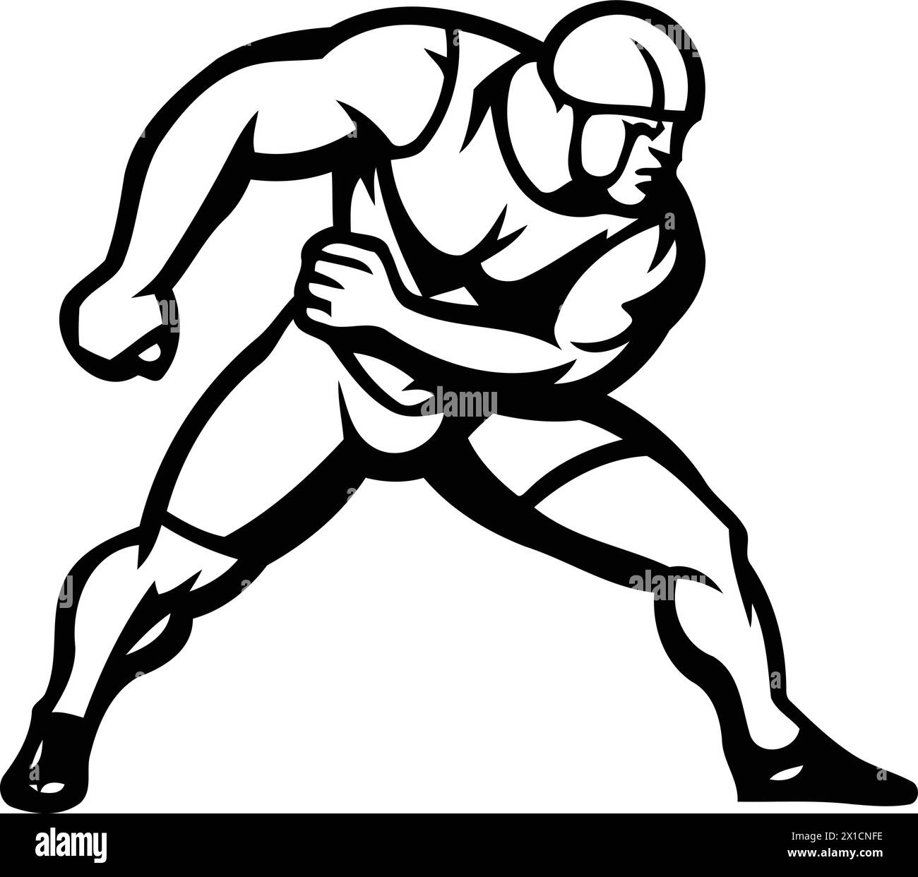 Rugby player running with ball logo design. Sport vector illustration ...