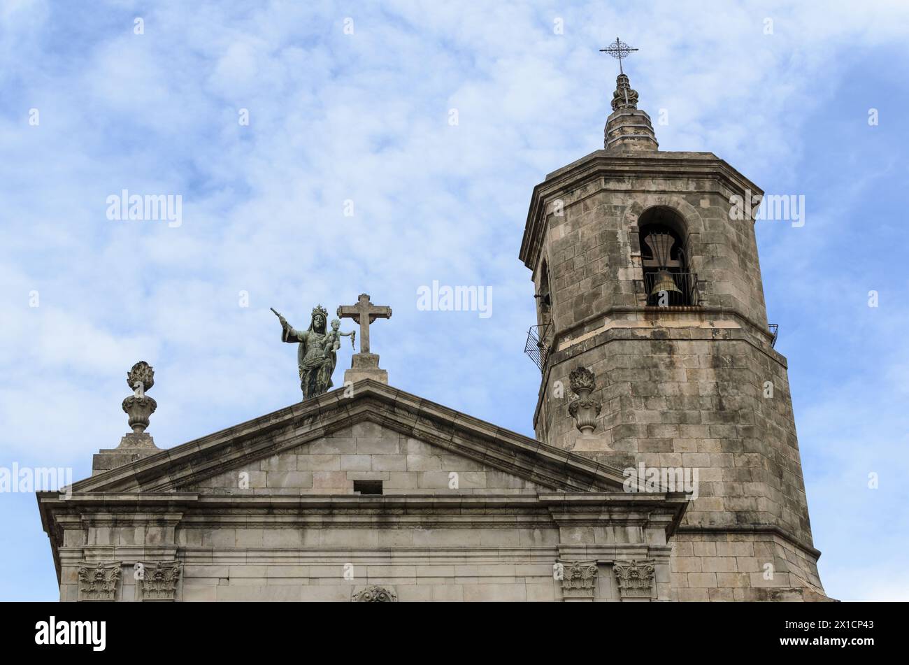 Barcelona, Spain: Basilica of Our Lady of Mercy, bell tower, barri ...