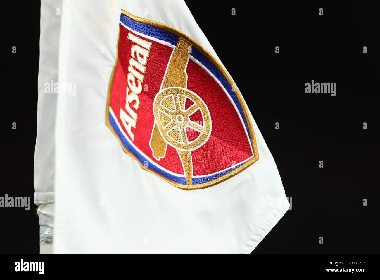 Arsenal emblem seen on corner flag - Arsenal v FC Bayern Munich, UEFA ...