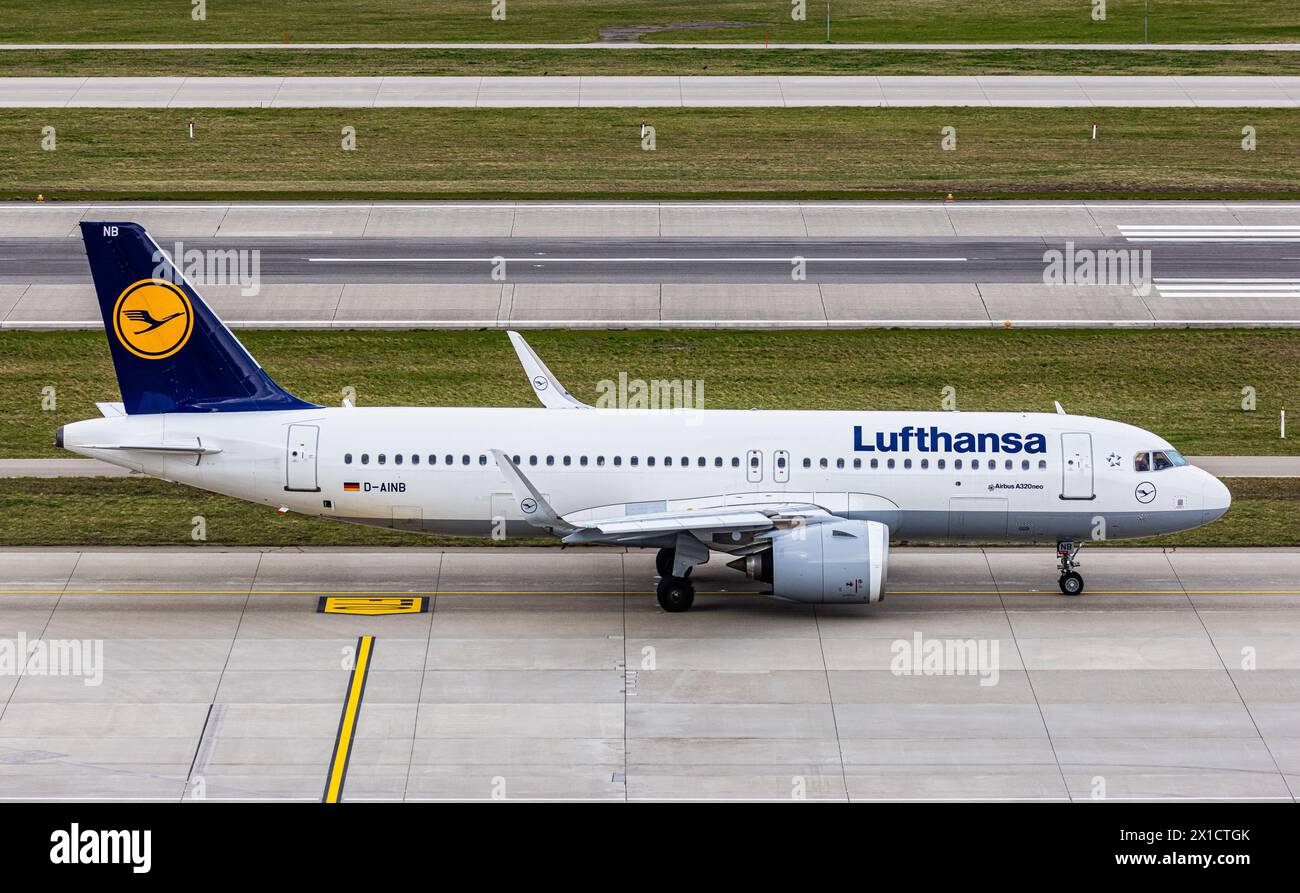 A Lufthansa Airbus A320-271N (Airbus A320neo) taxis to the runway at ...