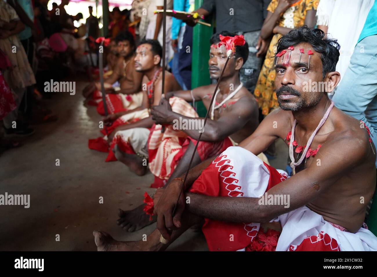 Devotees in Bainan, a village about 60 kilometers from Kolkata, are ...