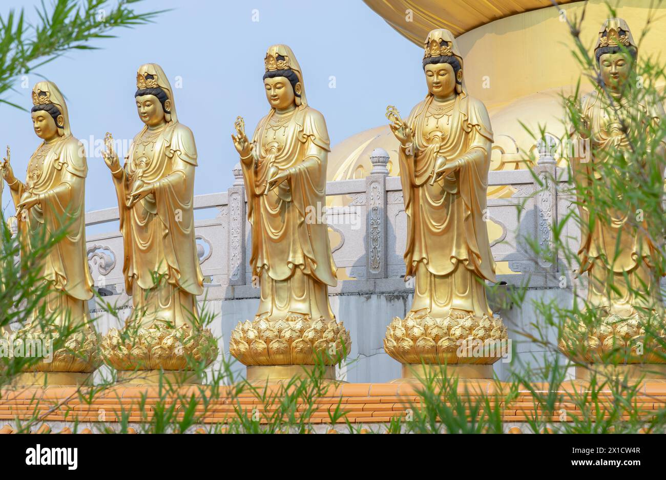 Bangkok, Thailand - Apr 11, 2024 - Golden statue goddess of Mercy ...