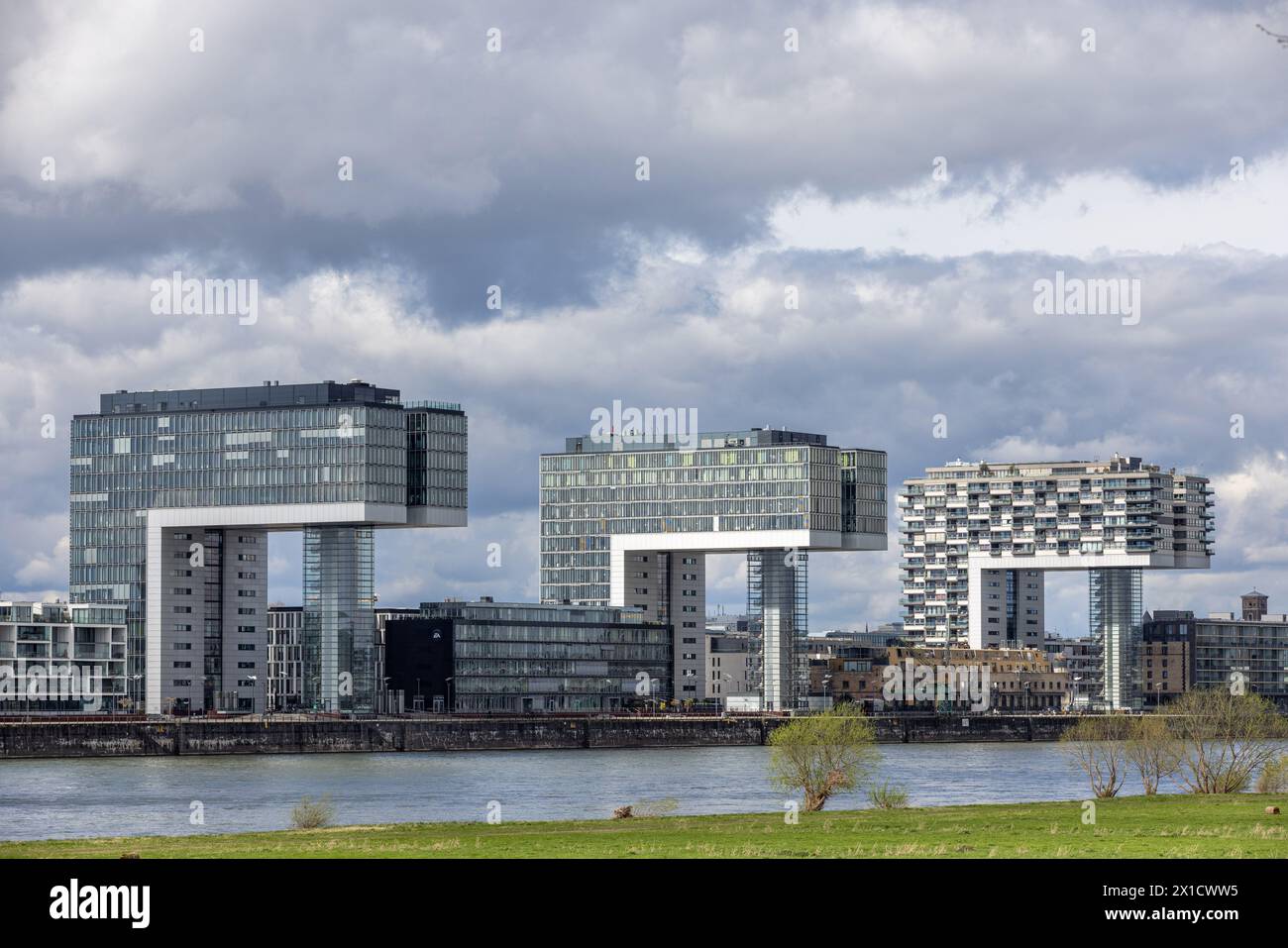 The Crane Houses dominating Cologne Southern skyline on a spring day ...