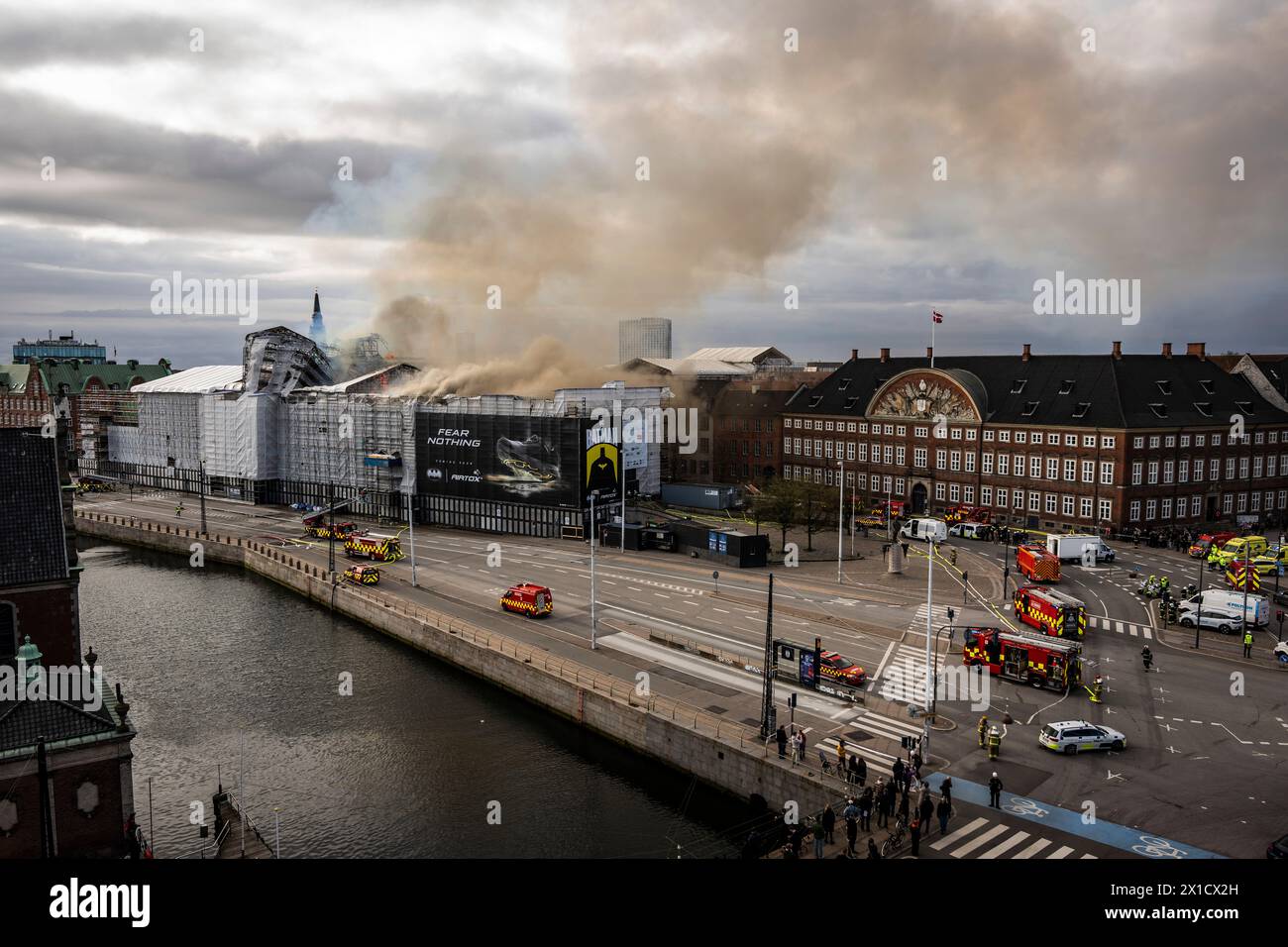Copenhagen, Denmark. 16th Apr, 2024.The Stock Exchange is burning in ...