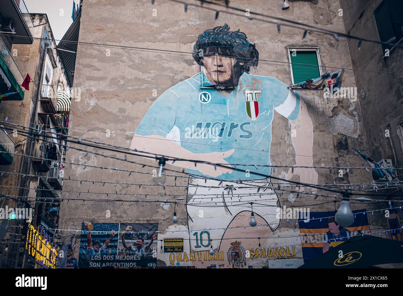 Graffiti of Diego Armando Maradona and the Sanctuary of Diego Armando ...